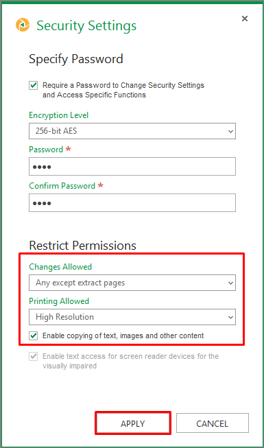 How to set restrictions for my document – PDFsam Enhanced